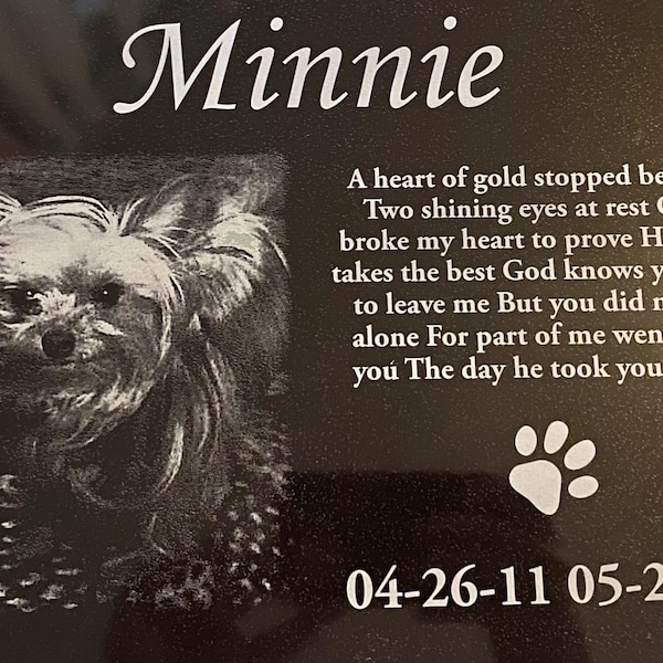12"x6" Pet Headstone, Tombstone Laser Engraved on the Grave Marker, Pet ...