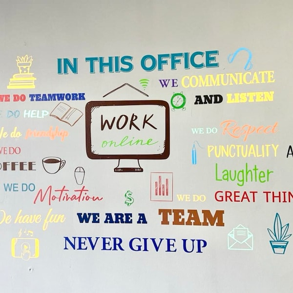 In This Office Inspirational Wall Decals, Office Wall Decor, Positive ...