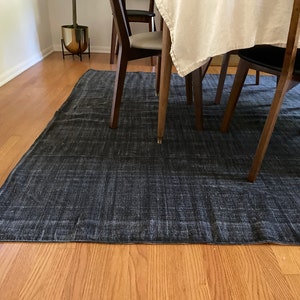 8x10 Ft Indian Dari Rug Indigo Blue Rug Cotton Rug Bath Rug 9x12 Ft Rug ...