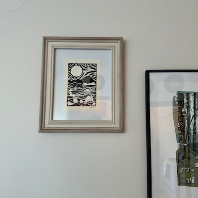 Mountain Block Print Outdoor Print - Etsy