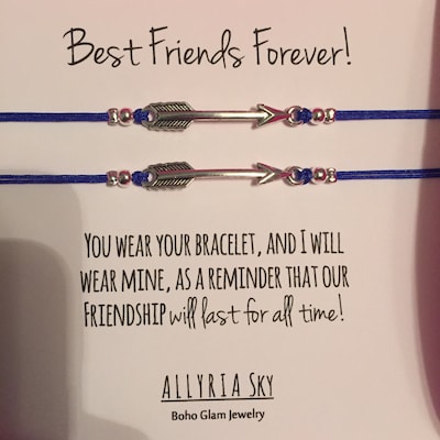 Set of Two Charm Friendship Bracelets With best Friends Forever Card ...