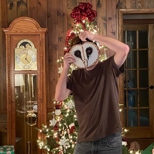 Barn Owl Masks for Halloween Costume, Creepy Adult Masquerade, Animal ...