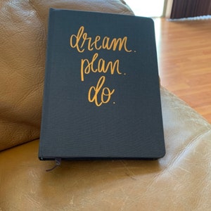 Dream Plan Do Fabric Journal Grey and Rose Gold Journal, Desk ...