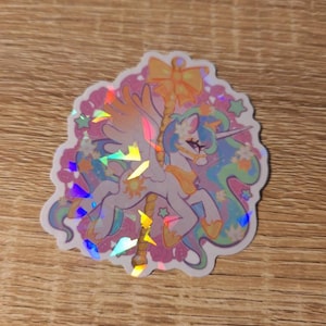 3 X 3 Carousel MLP Celestia and Luna Holographic Vinyl Stickers - Etsy
