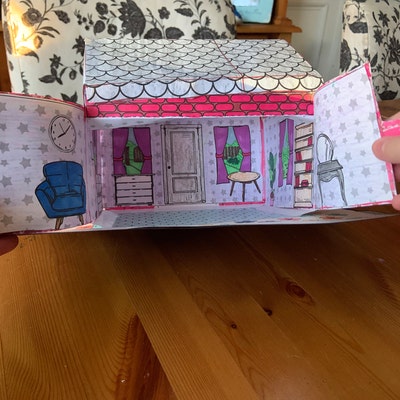 Printable Paper Dollhouse 3D Paper Toy With Interior, Paper Kid Craft ...