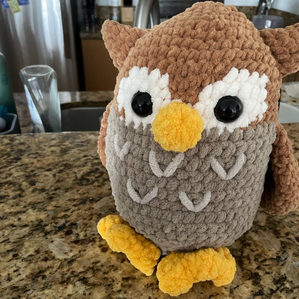 Crochet Owl Pattern LOW SEW Owls Bird Stuffed Animal Amigurumi PDF ...