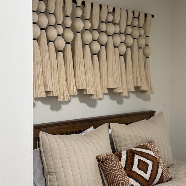 Mexican Macrame Wall Hanging: Large Minimalist Wrapped Rope Art - Etsy