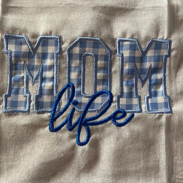 MOM Life Machine Applique Embroidery Designs Satin Stitch Outline Block ...