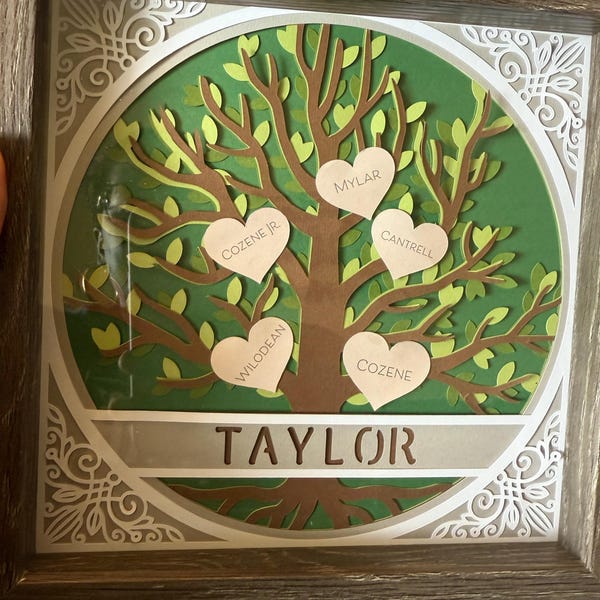 3D Wedding Tree Shadow Box With Custom Words, Valentines Day Heart ...