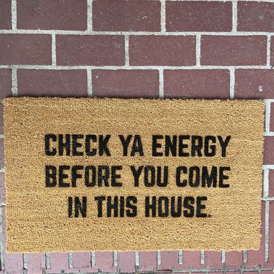Check Ya Energy Doormat / Welcome Door Mat / Funny Door Mat ...