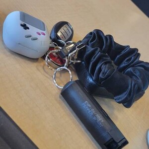 Keyfob Satin Scrunchie Keychain Pink Key Fob Ring Strong Keyring Sturdy ...