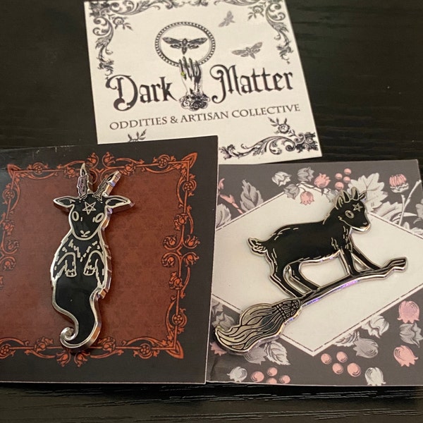 Halloween Edition ** Baby Goat Ghost Enamel Pin | Silver Plated Push ...