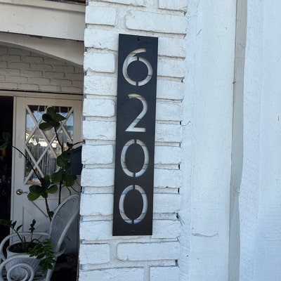 Metal Round Mid Century Modern Address Sign Retro Style - Etsy