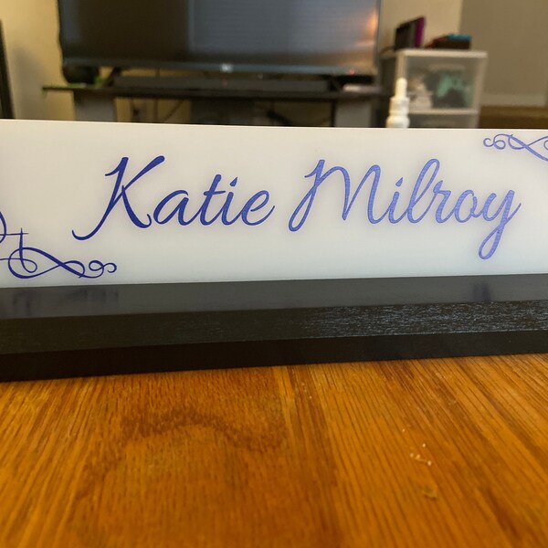 Desk Name Plate Office Supply Personalized Secretary Sign Gift Custom ...