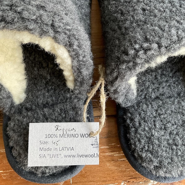 Eco Women's / Men's Merino Pure Sheep's Wool Slippers/ Sheepskin ...