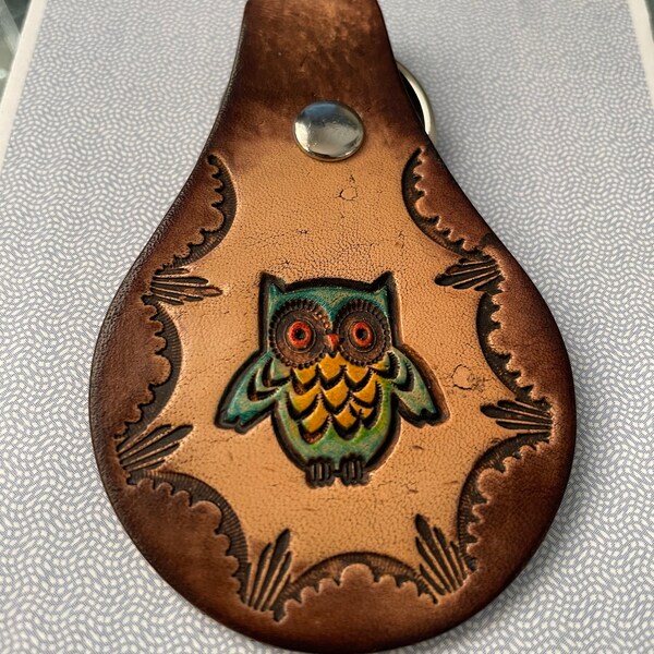 Western Cowboy Leather Key Fob / Keychain - Etsy