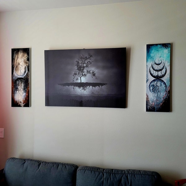 Soul Reflection - Dark Wall Art Print - Light and Dark Trees With ...