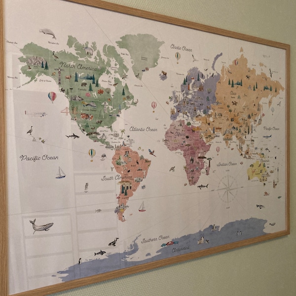 Pastels Educational World Map | Kids World Map | Nursery ...