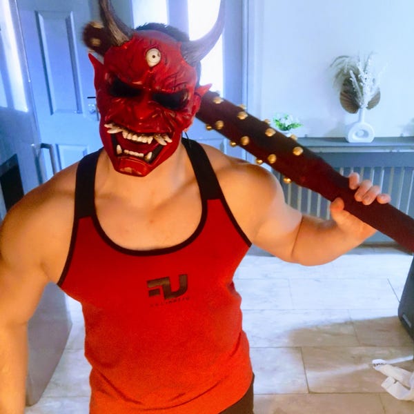 Scary Hannya Mask, Horror Halloween Mask Wear, Creepy Oni Mask ...