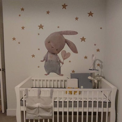 Bunny Rabbit Wall Sticker, Animal Wall Sticker, Baby Room, Kids ...