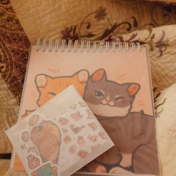 Happy Cats Reusable Sticker Book: 6x6 Cat-themed Sticker Collecting ...