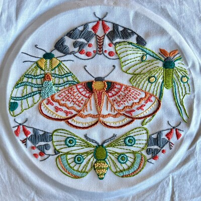 Hand Embroidery Kit, Moths, Hoop Art, Mom Gift, Gift for Friend - Etsy
