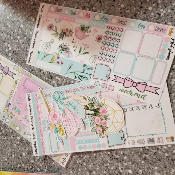 Floral Planner Stickers Kit: MIDNIGHT FLORAL for Erin Condren Life ...