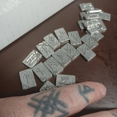 Pewter Metal Rune Set 24pc Elder Futhark - Etsy