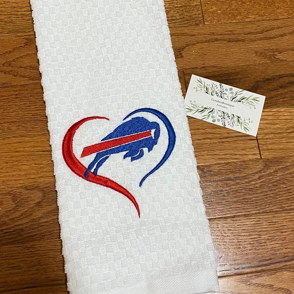 Buffalo Bills Embroidered Kitchen Towel for Bills Mafia Fan Handmade ...