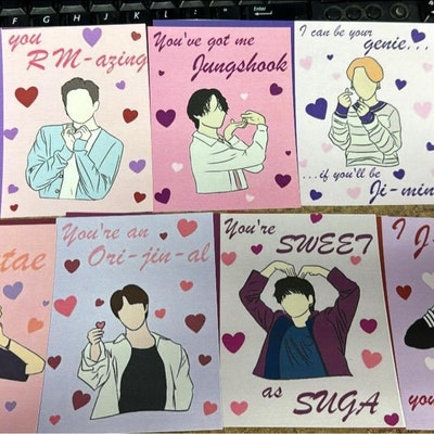 BTS Printable Valentine's Day Cards - Etsy