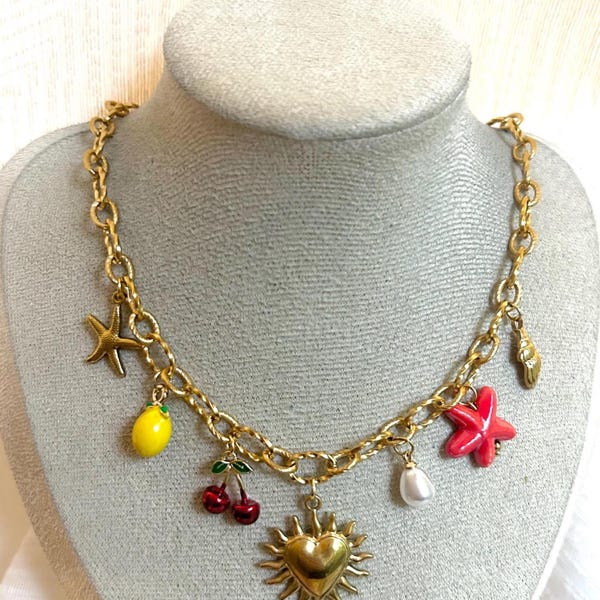 Collier Breloques Charms Grigri Acier Inoxydable Perle Céramique Étoile ...