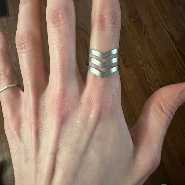 Triple Chevron Ring / Arrow Ring / Statement Ring / Wide Arrow Ring ...