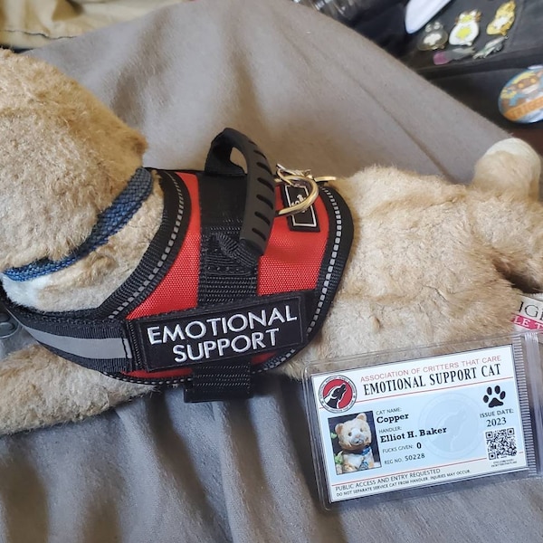Emotional Support Harness With Handle Stuffed Animal Plush Personalized ...