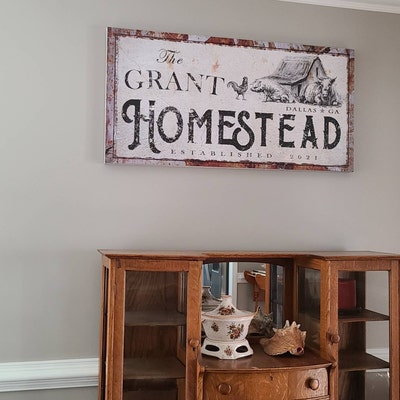 Homestead Farmhouse Sign Home Decor Family Farm Sign Industrial Print ...
