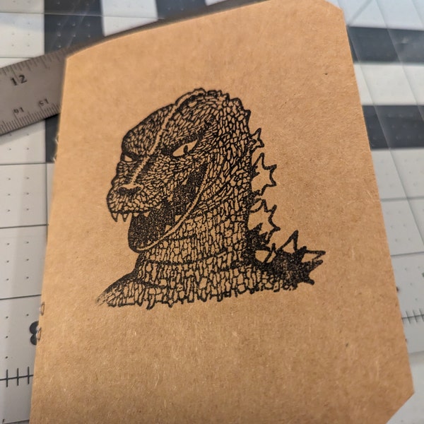 Godzilla RUBBER STAMP, King of Monsters Stamp, Monster Stamp ...