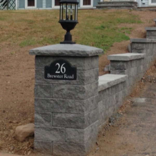 SLATE ARCH House Marker ( Carved Stone ) Address Sign Plaque Custom ...