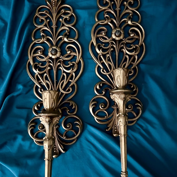 Vintage Faux Wood Sconces Set of 2 - Etsy