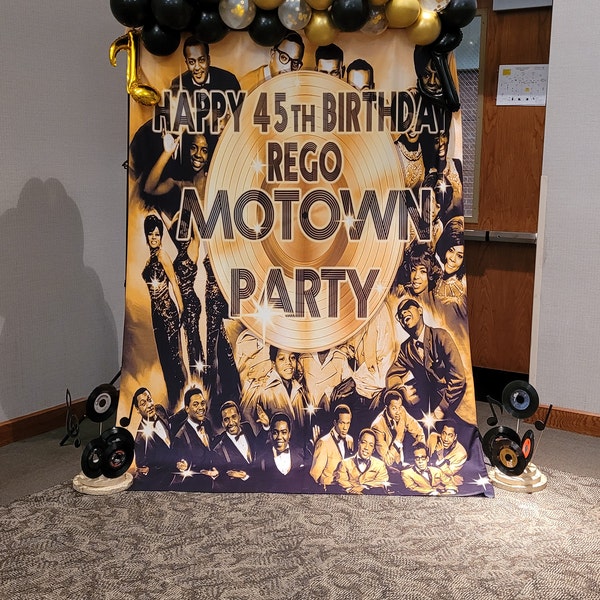 Motown Gold Event Backdrop Banner, Disco Birthday Banner and TV ...
