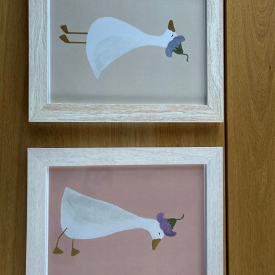 Silly Goose Wall Art, Cute Goose Poster, Dark Green Boy Nursery Decor ...