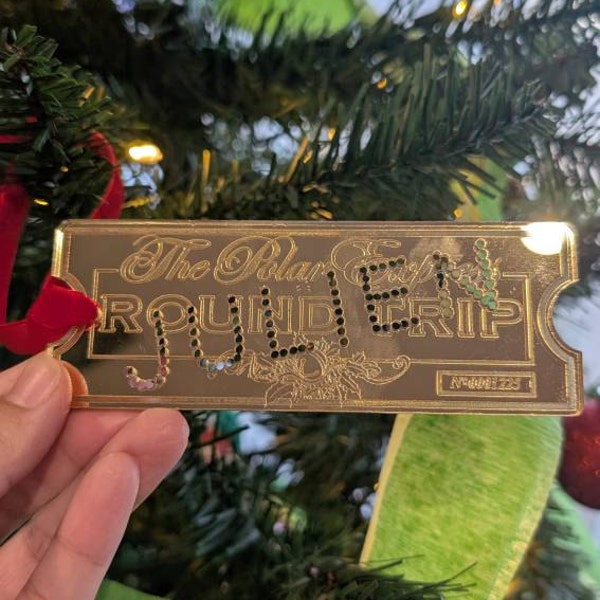 Polar Express Ticket, Train Ticket, Polar Express Ornament, Christmas ...