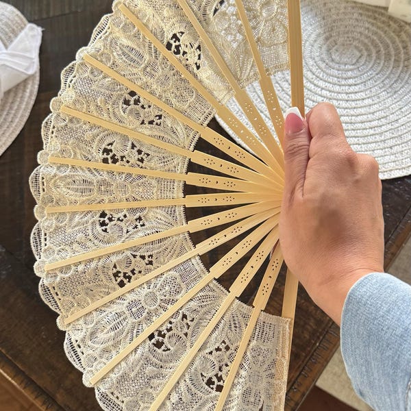 Ivory Lace Fan Wedding, 9