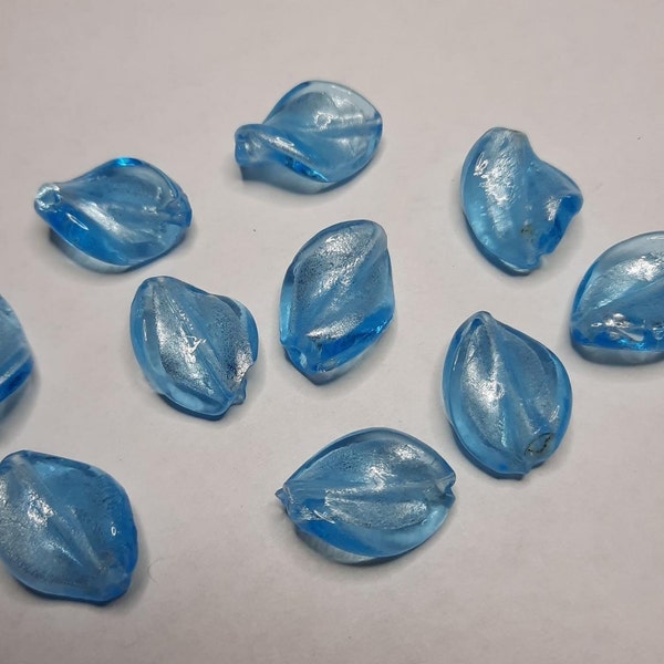 Large Sea Glass Shell Shaped Focal Beads 3pcs,sea Glass Scallop Shell ...