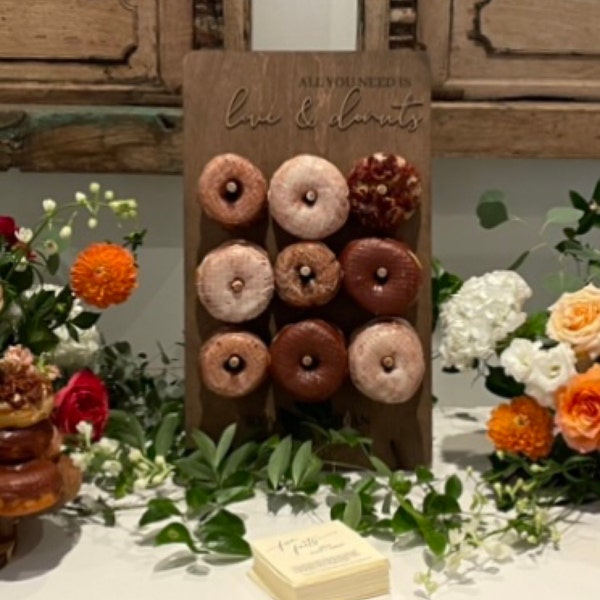Personalized Donut Wall, Wedding Donut Stand, Birthday Donut Decor ...