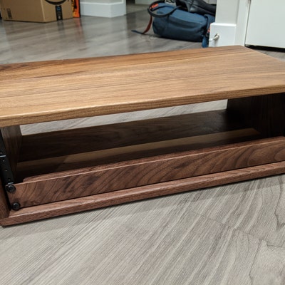 2U Rack WHITE Color Desktop Rack Walnut Wood Metal Studio Rack ...