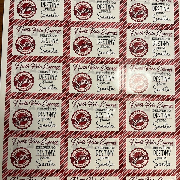 Custom Christmas Gift Label - From Santa Christmas - Sheet of 18 ...