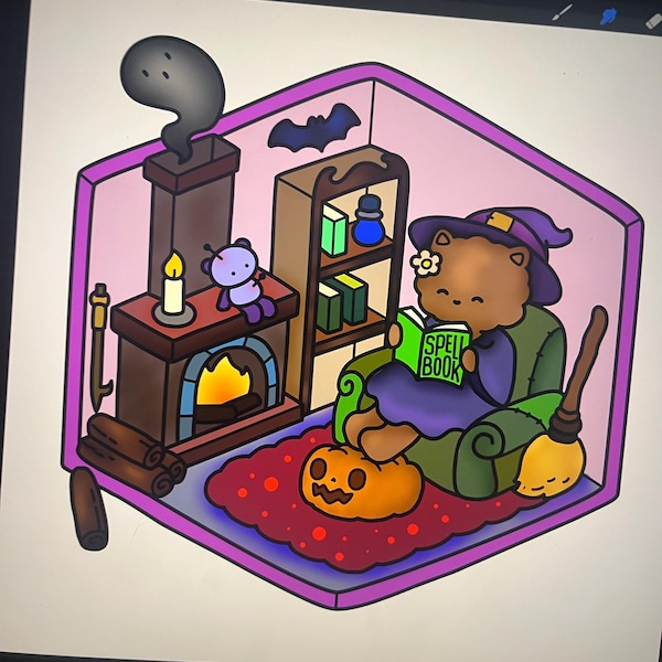 Halloween Coloring Pages, 40 Cute, Cozy, Spooky Vibes Illustrations ...
