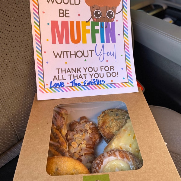 We Would Be Muffin Without You, Muffin Cupcake Bar Teacher Appreciation ...