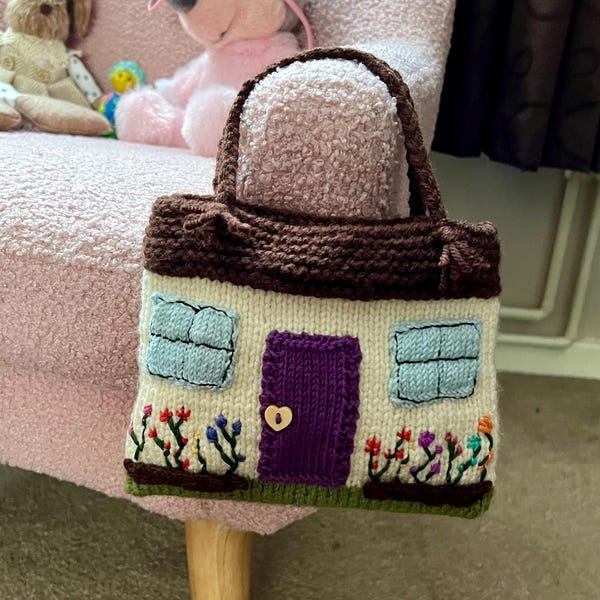 10 Tiny 3'' Bears and Cottage Bag - Toy Knitting Pattern - Pocket Doll ...