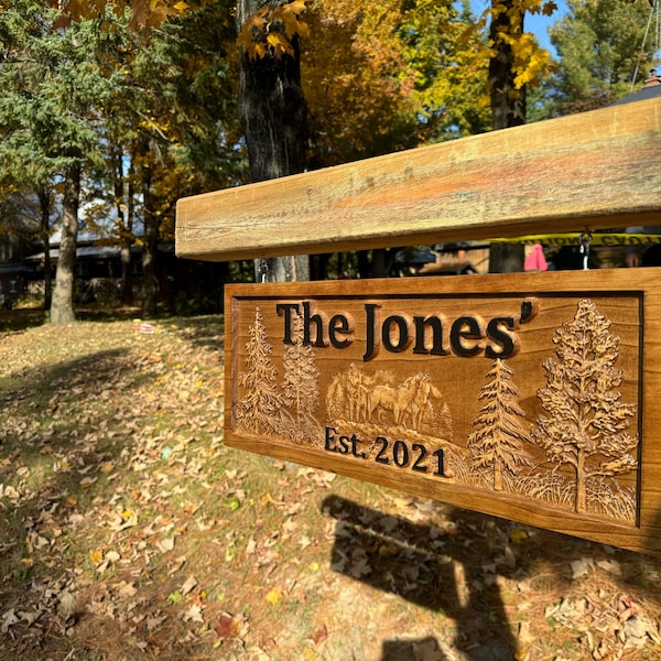 Custom Wolf Gift | Wolf Wall Art | Personalized Wood Wolves Sign ...