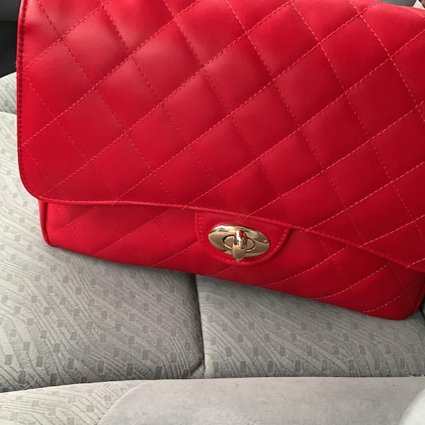 Classic Style XL DIAMONDS Genuine Leather Shoulder Bag, Quilted Elegant ...